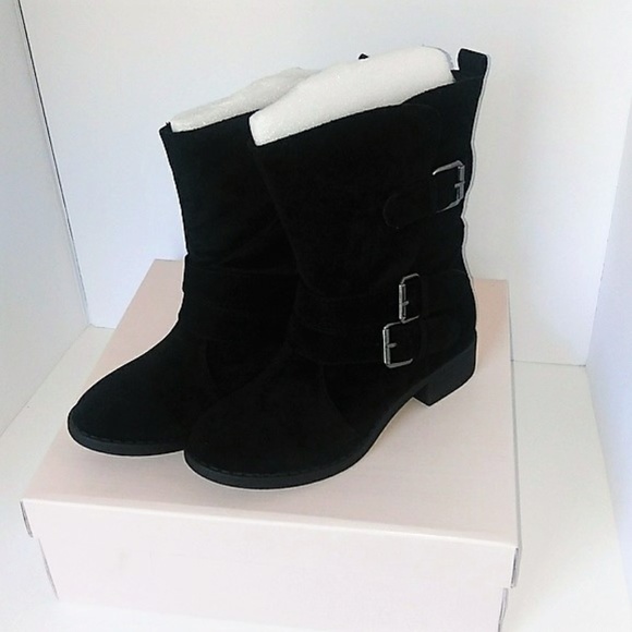 JustFab | Shoes | Justfab Black Suede Booties Size 7 | Poshmark
